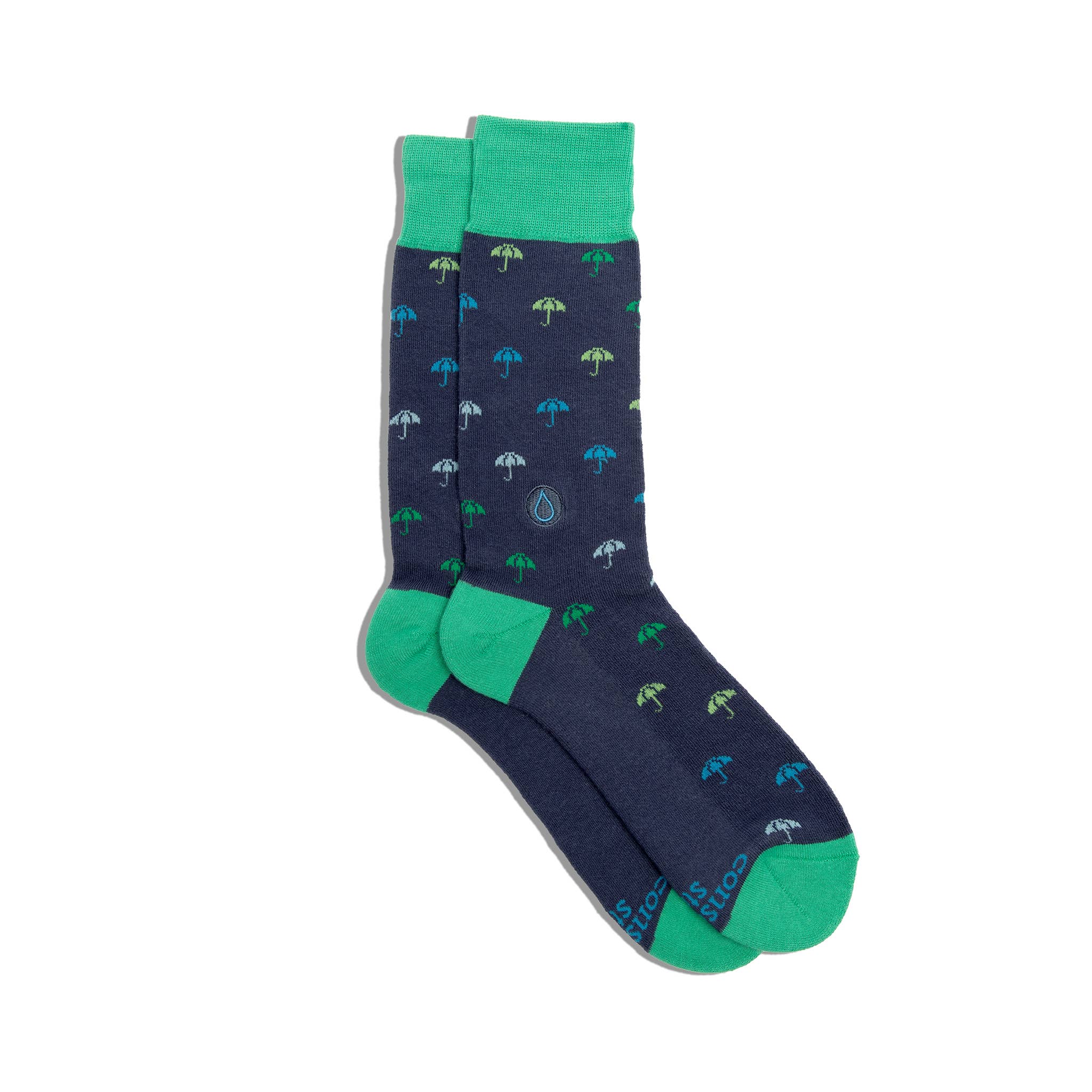 Socks that Give Water (Navy Umbrellas) – Front and Company: Gifts