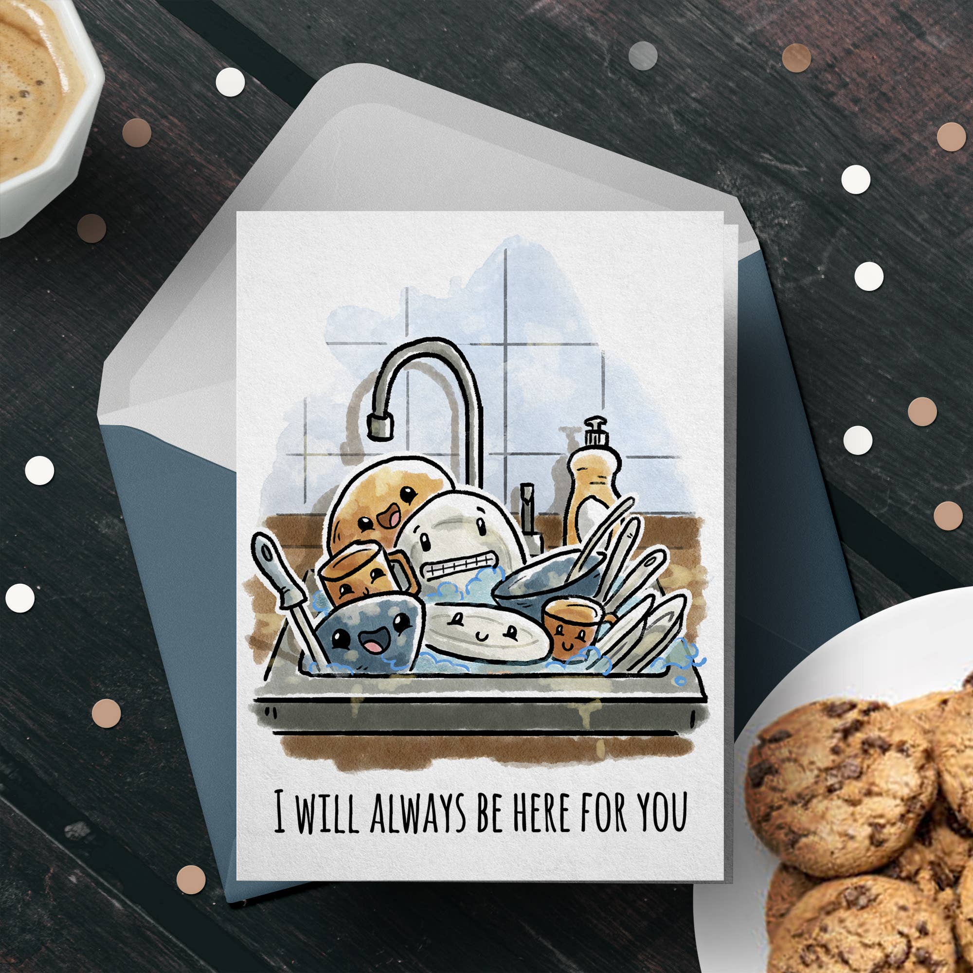 "Always Here" - Funny Grief, Condolence, Sympathy Card – Front and ...